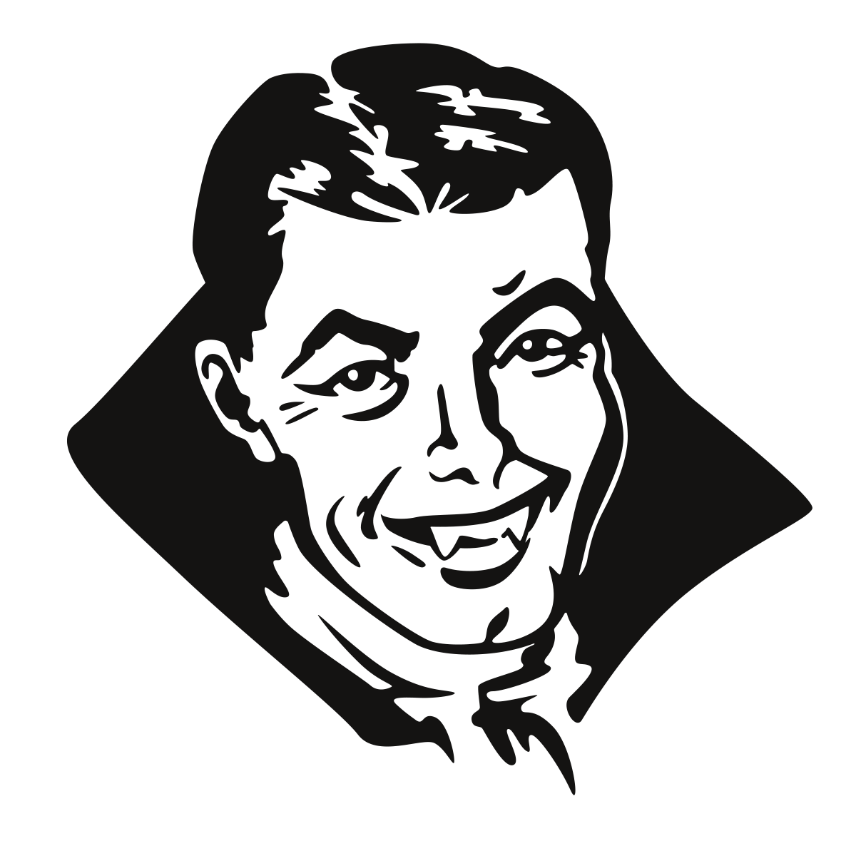 Retro Vampire Face|Silhouette Design Store