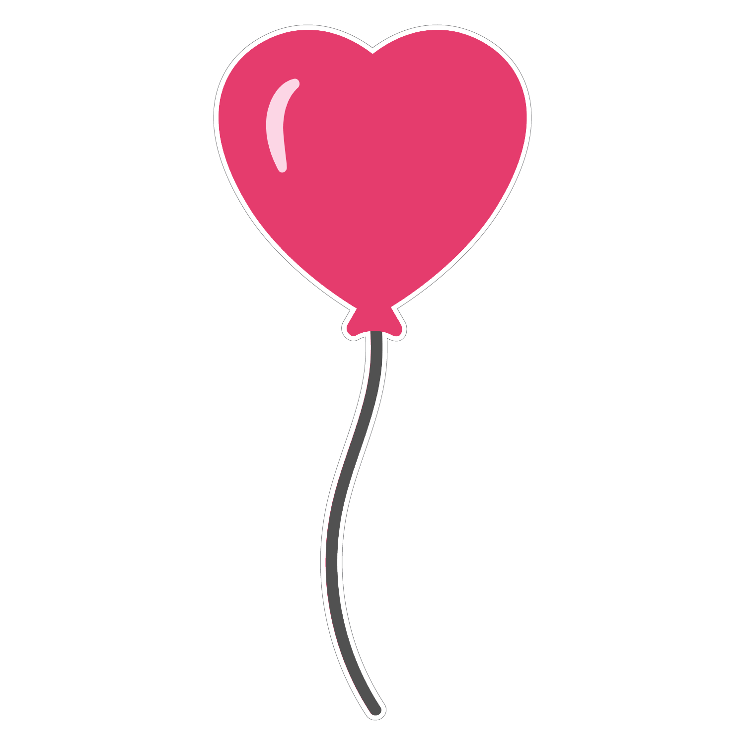 Pink Heart Balloon Sticker for Valentine's Day|D-1245249
