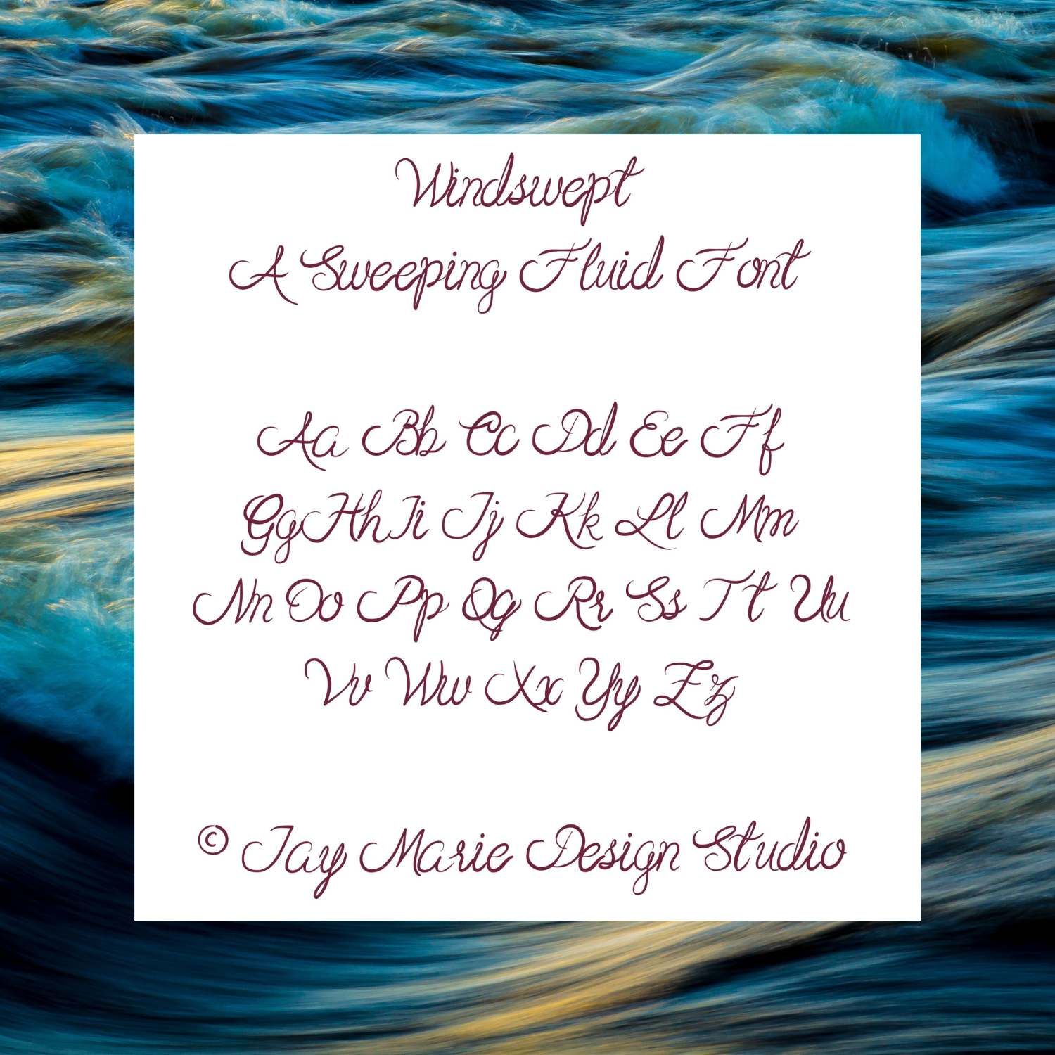 Windswept. A Sweeping, Fluid Font for Crafting and Design|D-1240738