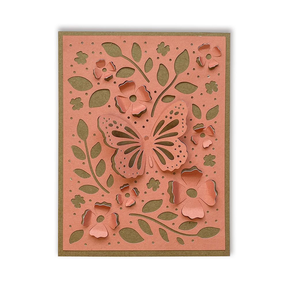 Butterfly Garden 3D Card|D-1231036