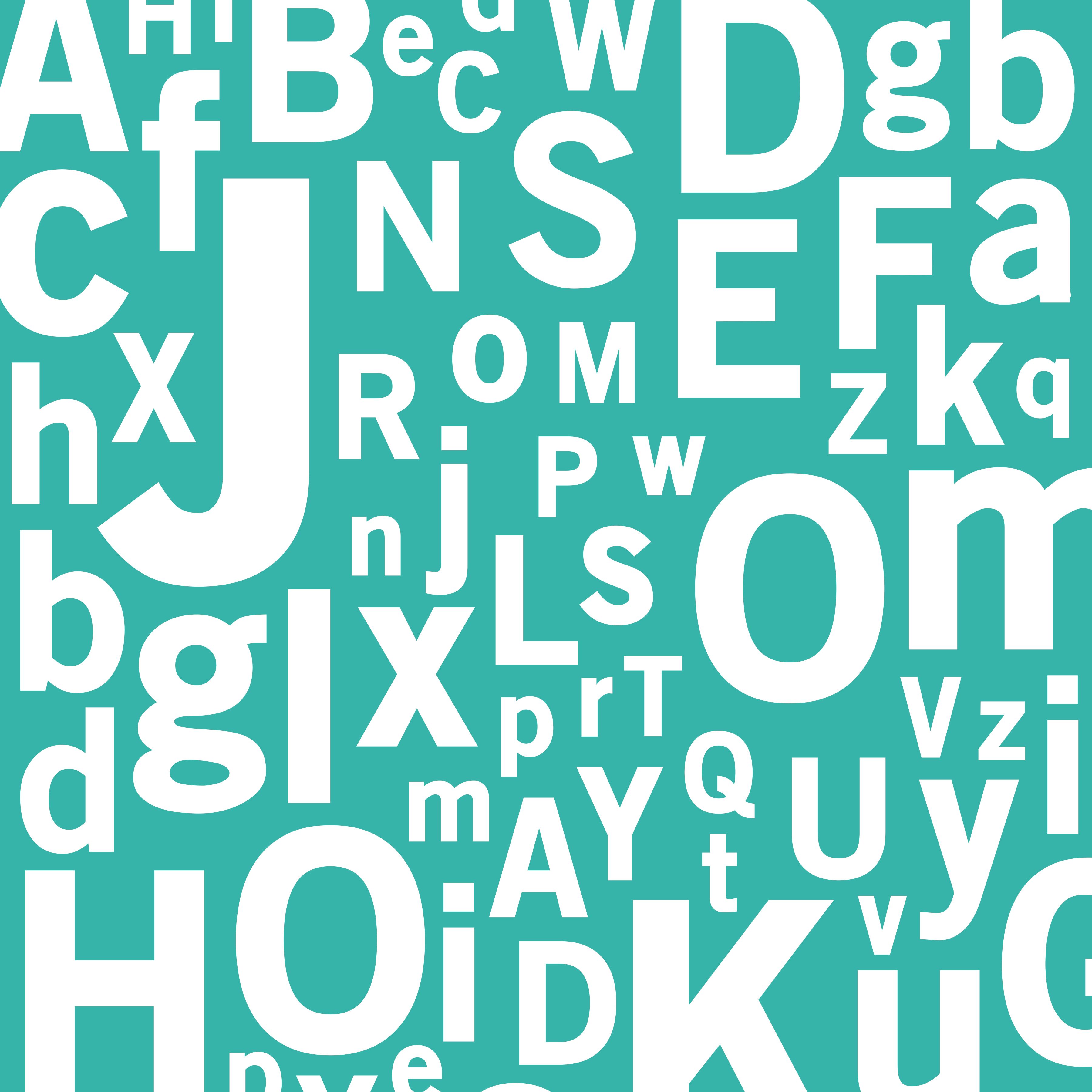 Teal Alphabet Background Pattern Printable Paper|D-371043