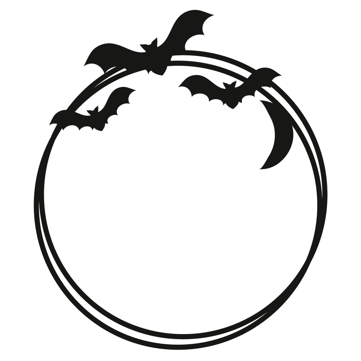 Halloween Bat Circle Frame|D-380894