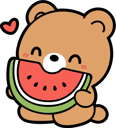 cute bear eating watermelon|D-373576