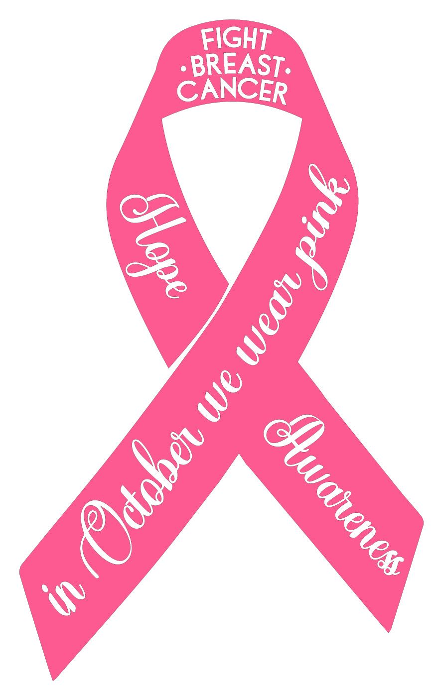 Pink Ribbon Breast Cancer Logo Breast Cancer Awareness Month Emblem,