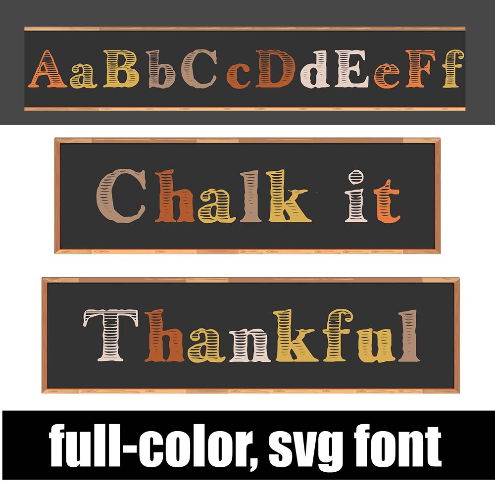 Chalk It Thankful Color Font|D-1232617