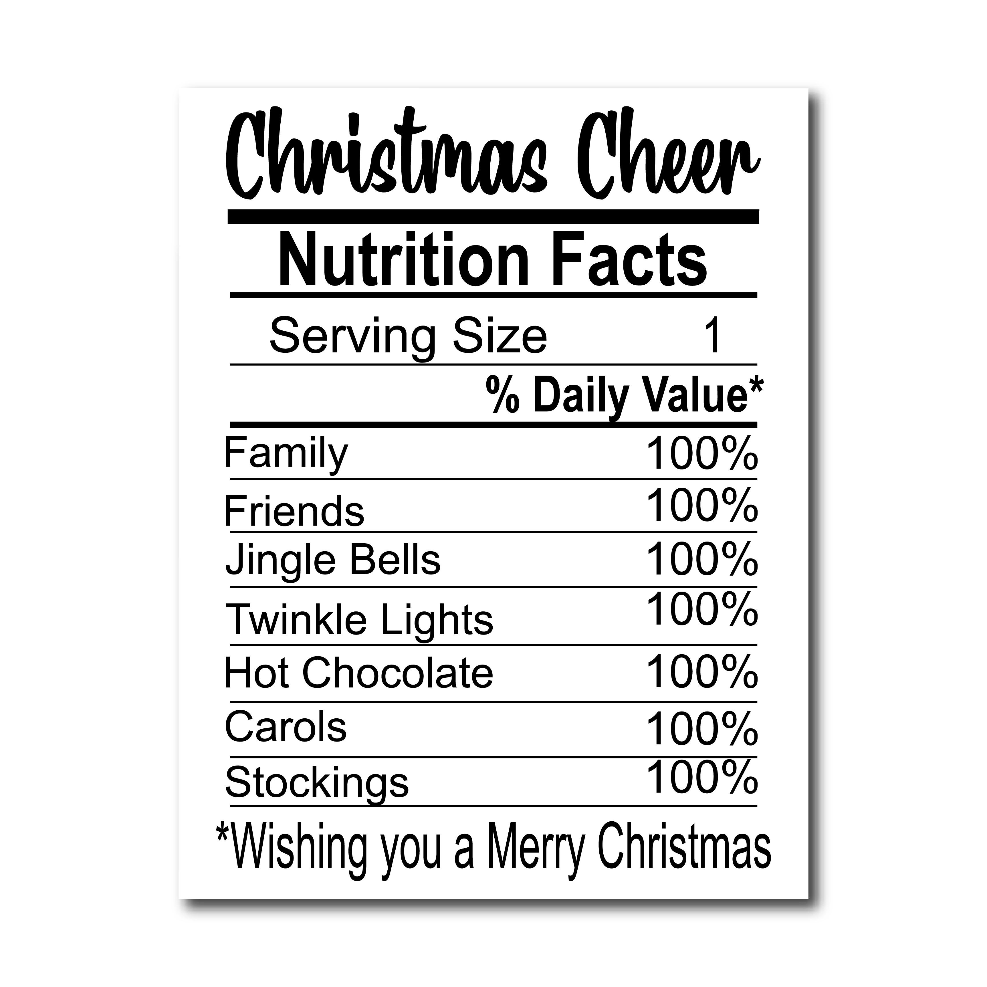 Christmas Cheer Nutrition Label Bar Code|D-380534