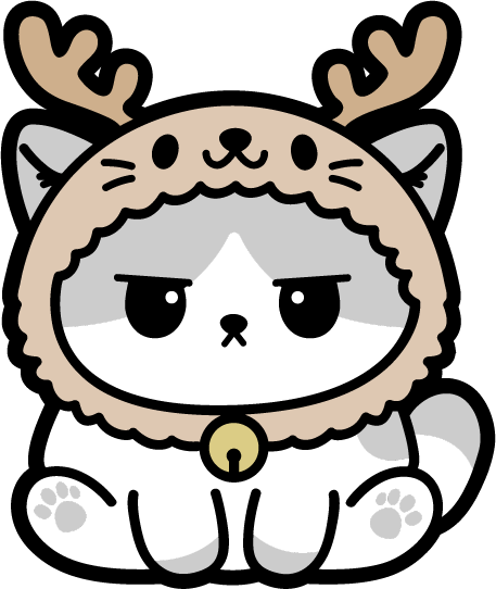 chubby grumpy cat with reindeer hat|D-1235125
