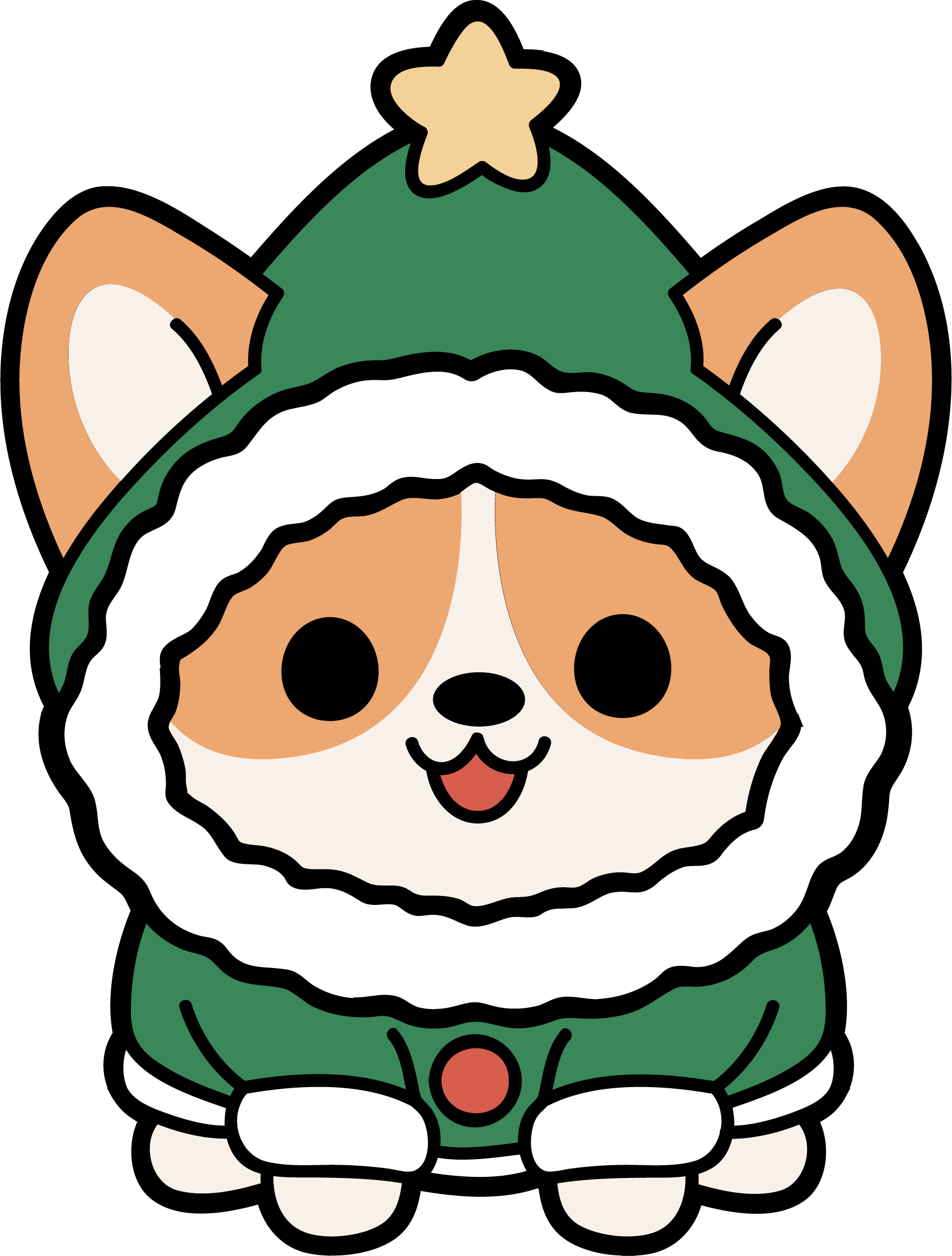 cute christmas corgi|D-1226298
