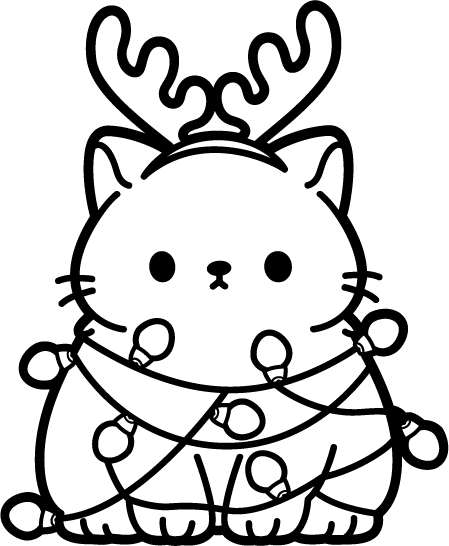 pusheen christmas coloring pages