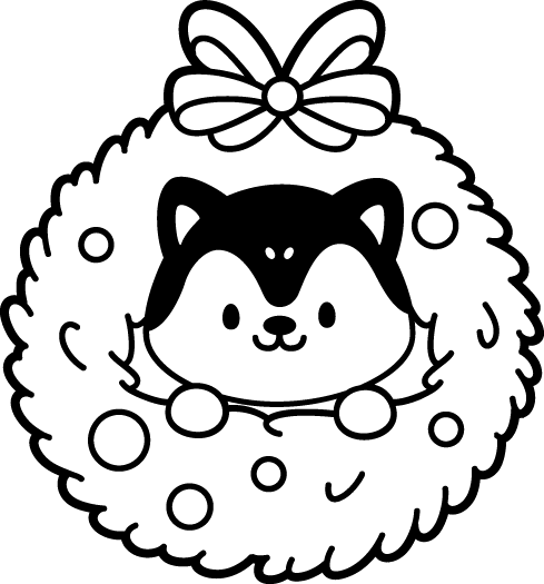 cute christmas wreath coloring pages