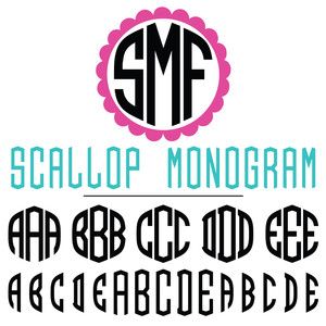 scallop monogram font|292974