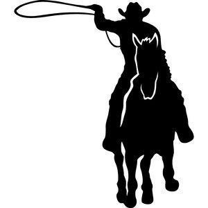 cowboy and horse silhouette|381187