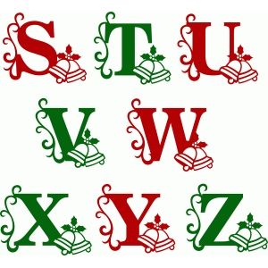 christmas bells alphabet s-z|71685