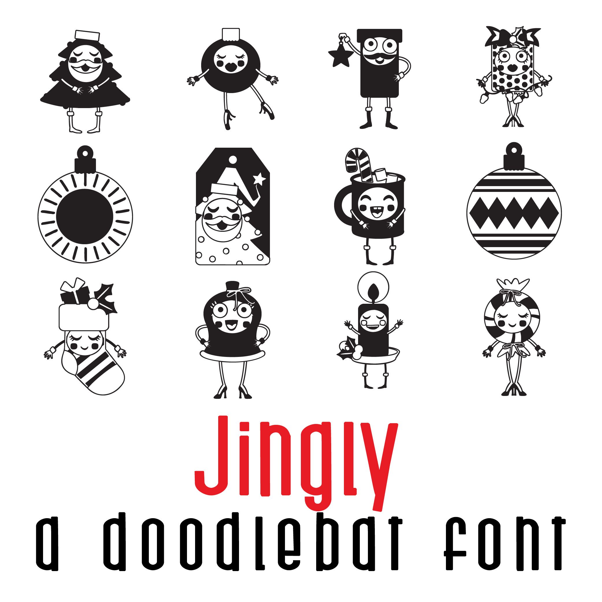 Jingly Doodlebat Font|D-1232382