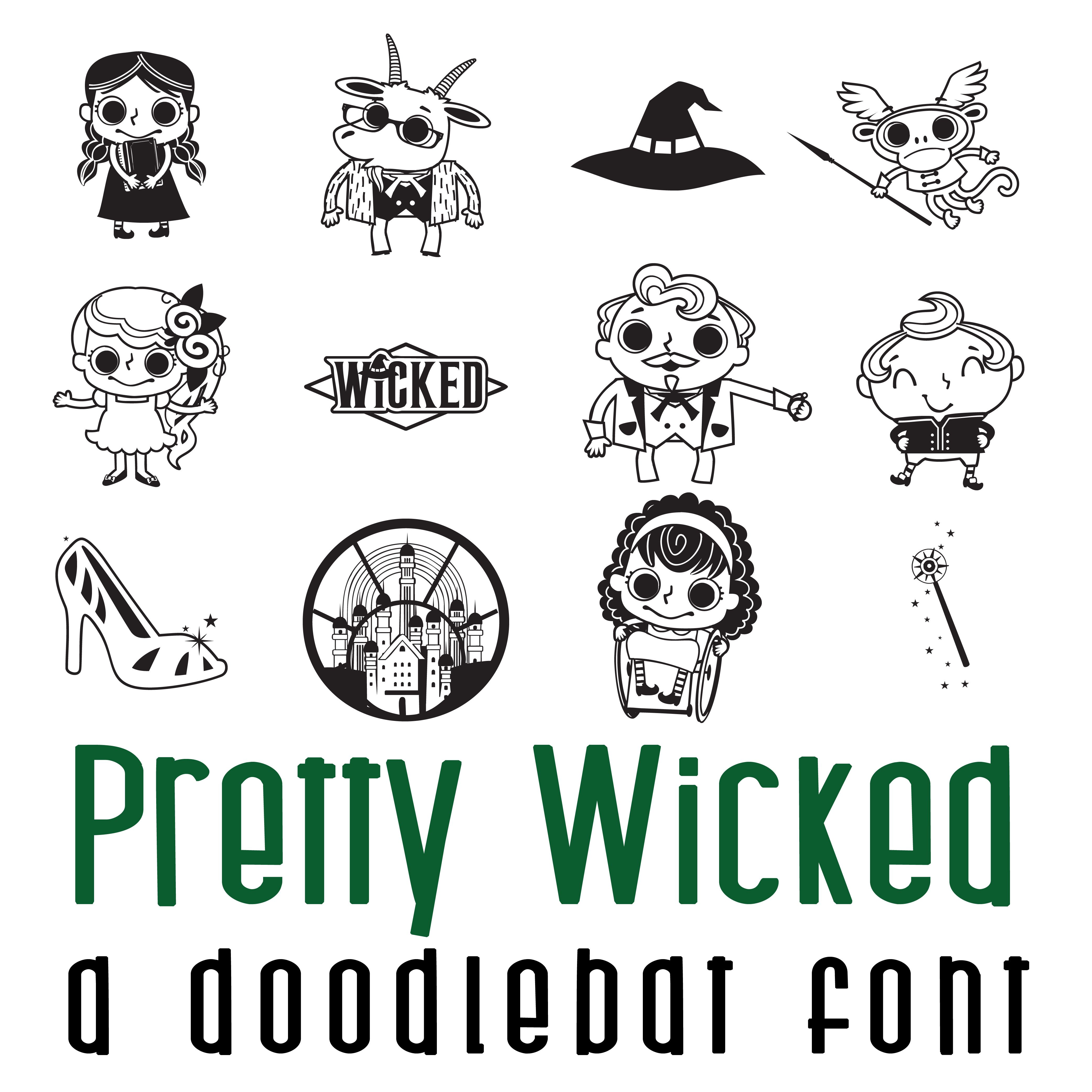 Pretty Wicked Doodlebat Font|D-1229412