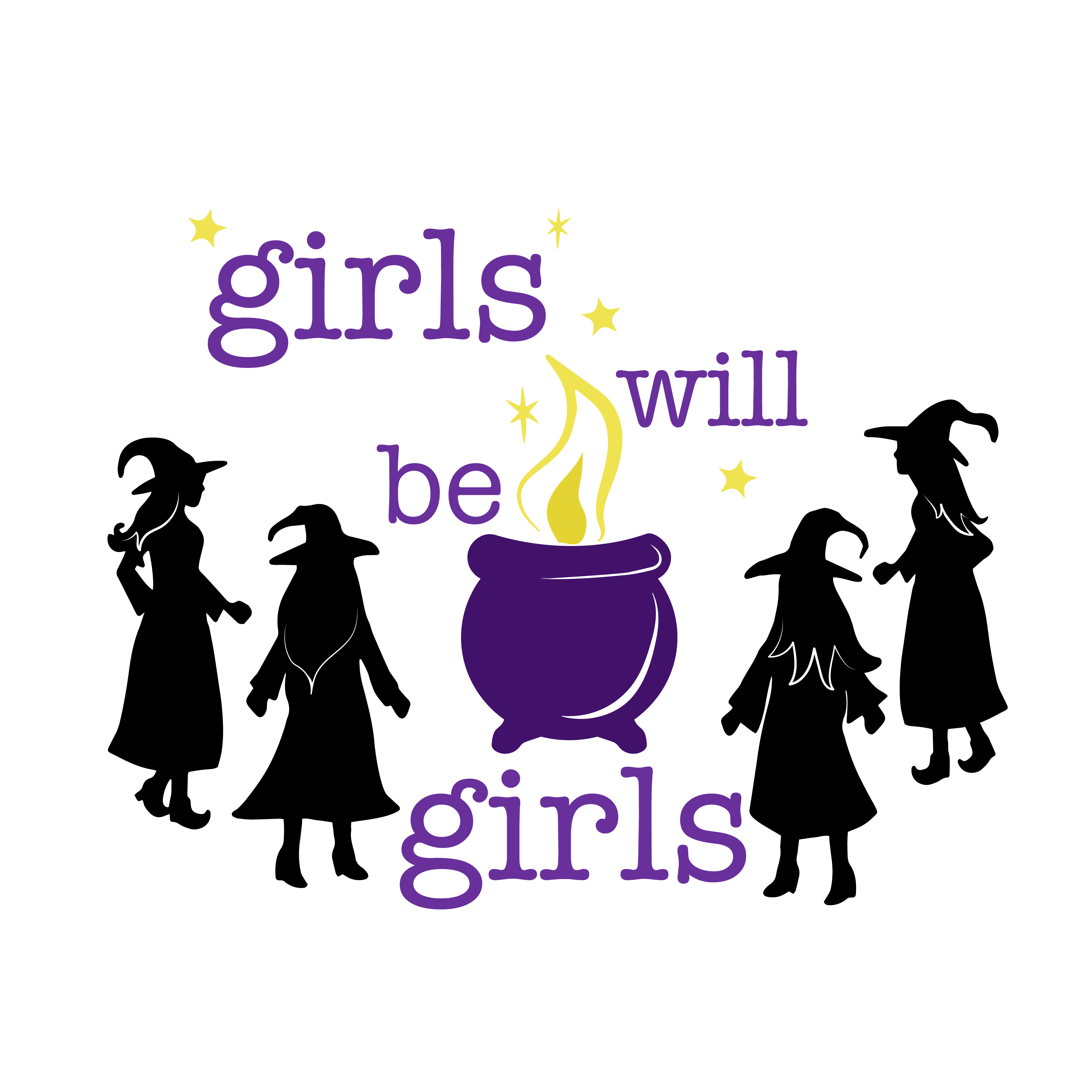 Girls will be Girls Witch SVG file|D-1226779