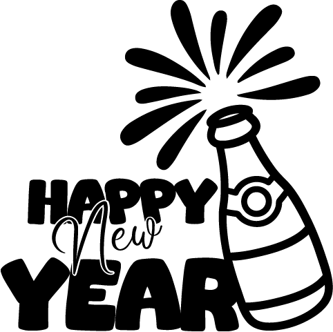 happy new year bottle lineart|D-1238176