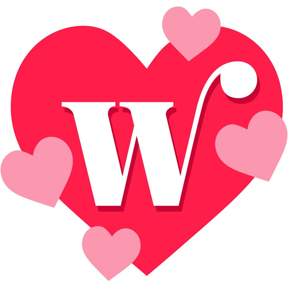 Heart Letter W|D-1244446