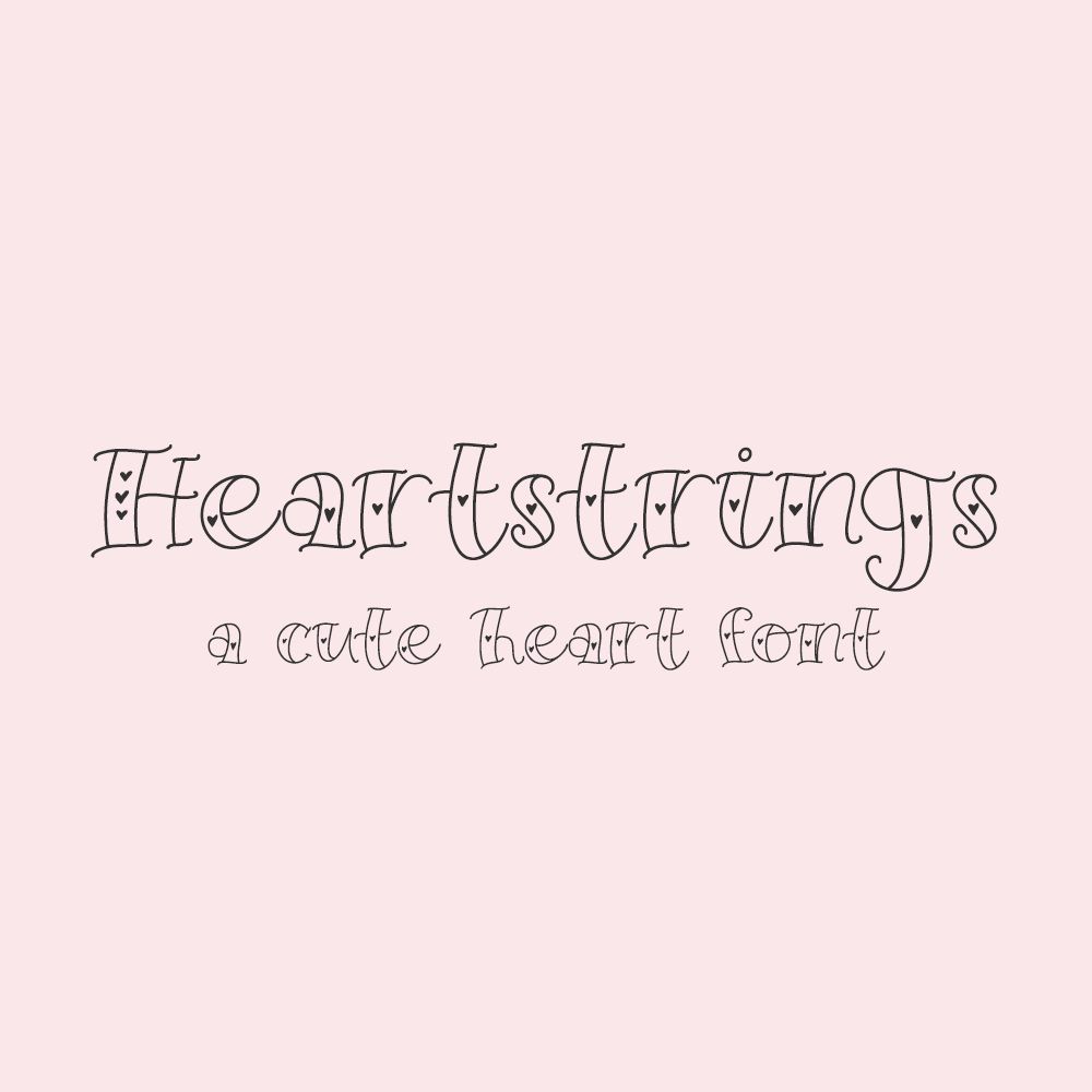 Heartstrings - A Cute Heart Font|D-1240939