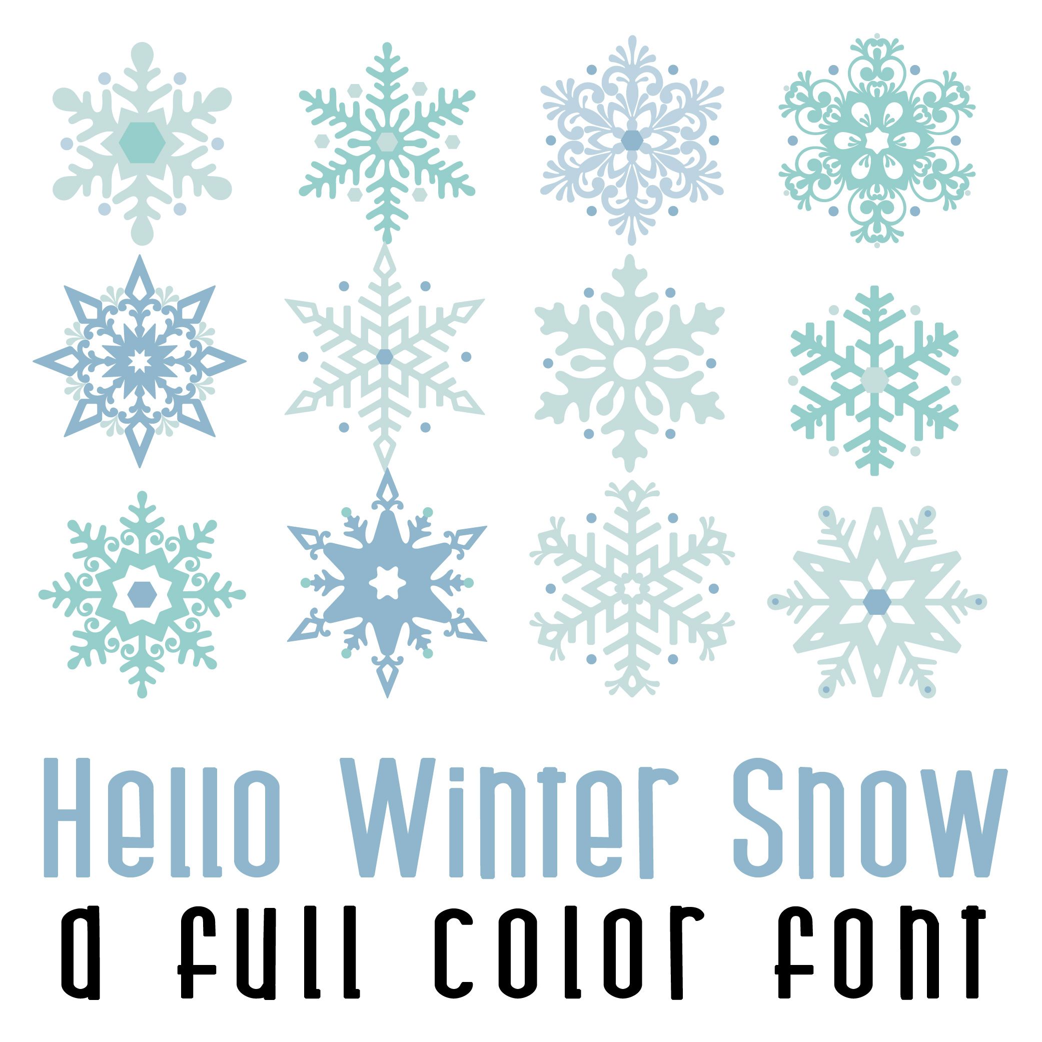 Hello Winter Snow Full Color Font|D-1236703
