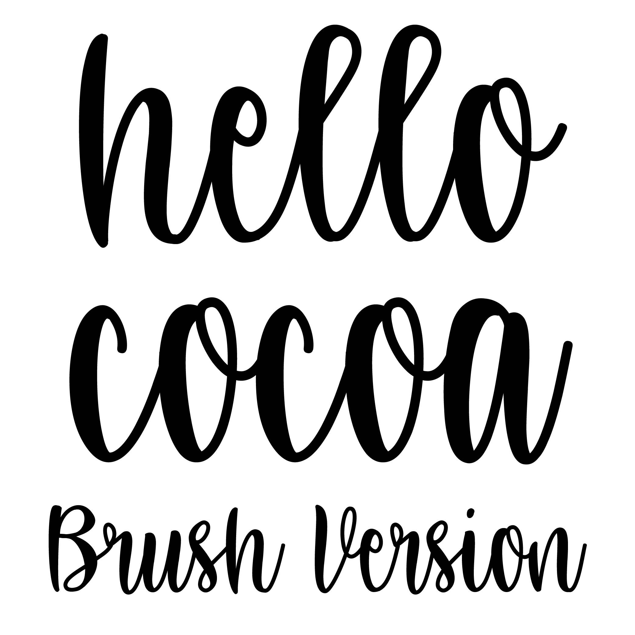 Hello cocoa brush version font|D-1235417