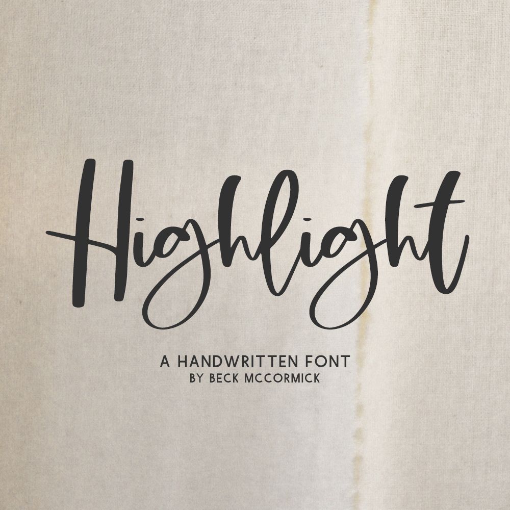 Highlight Script Font