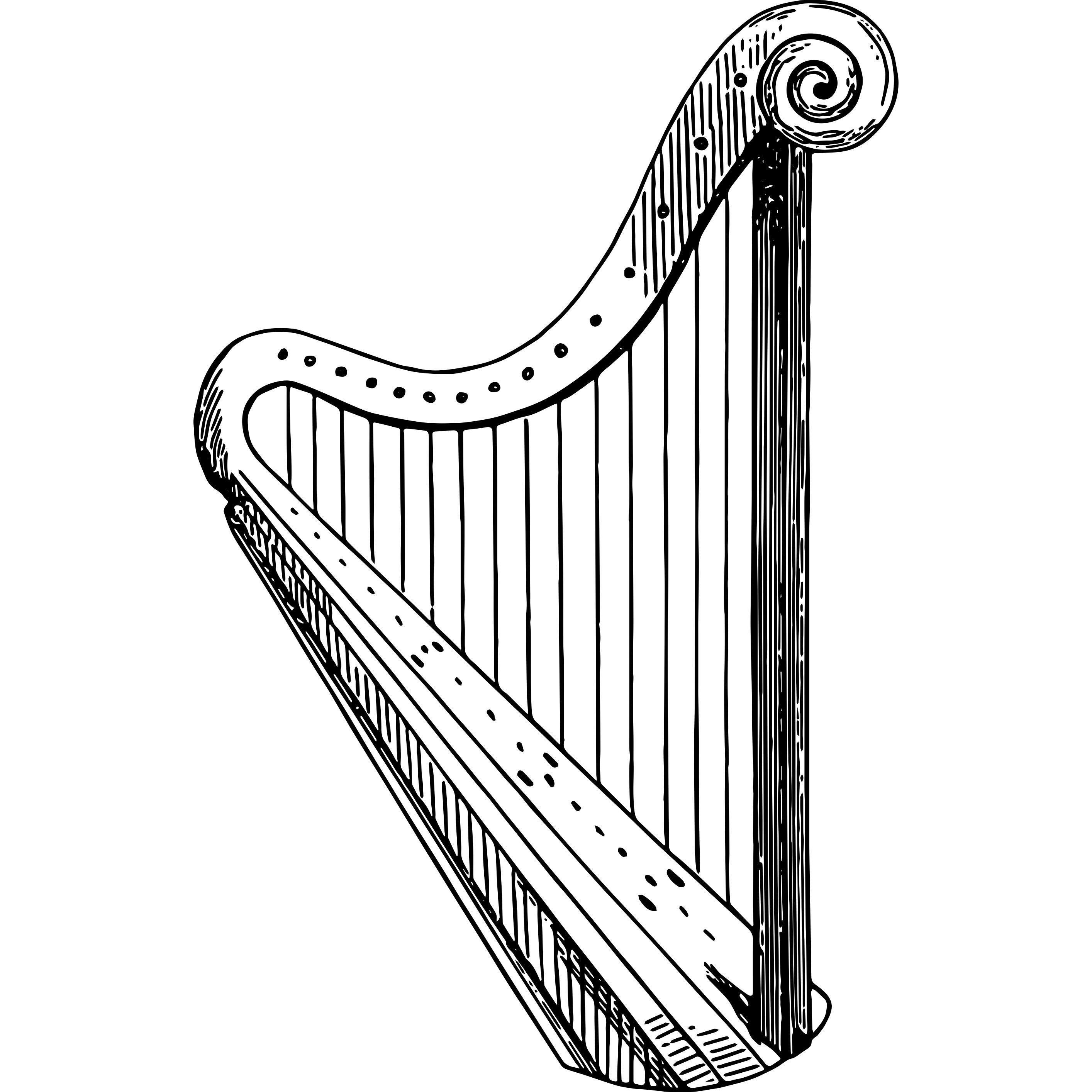 Harp realistic illustration|D-1235934