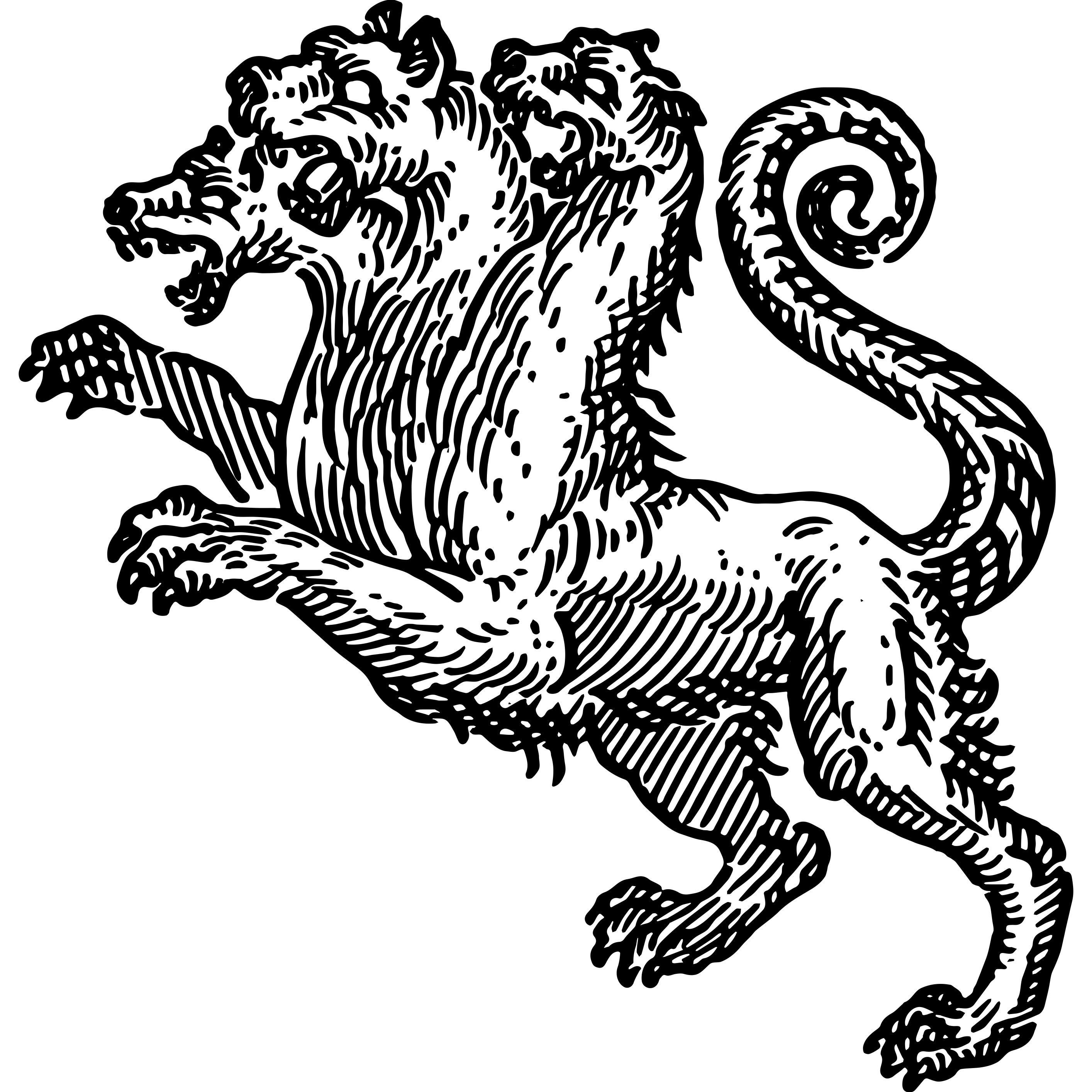 Three Headed Beast Vintage Print |D-1230157