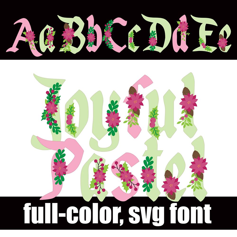 Joyful Pastel Color Font|D-1236947