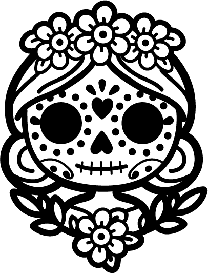 lady calavera face lineart|D-379517