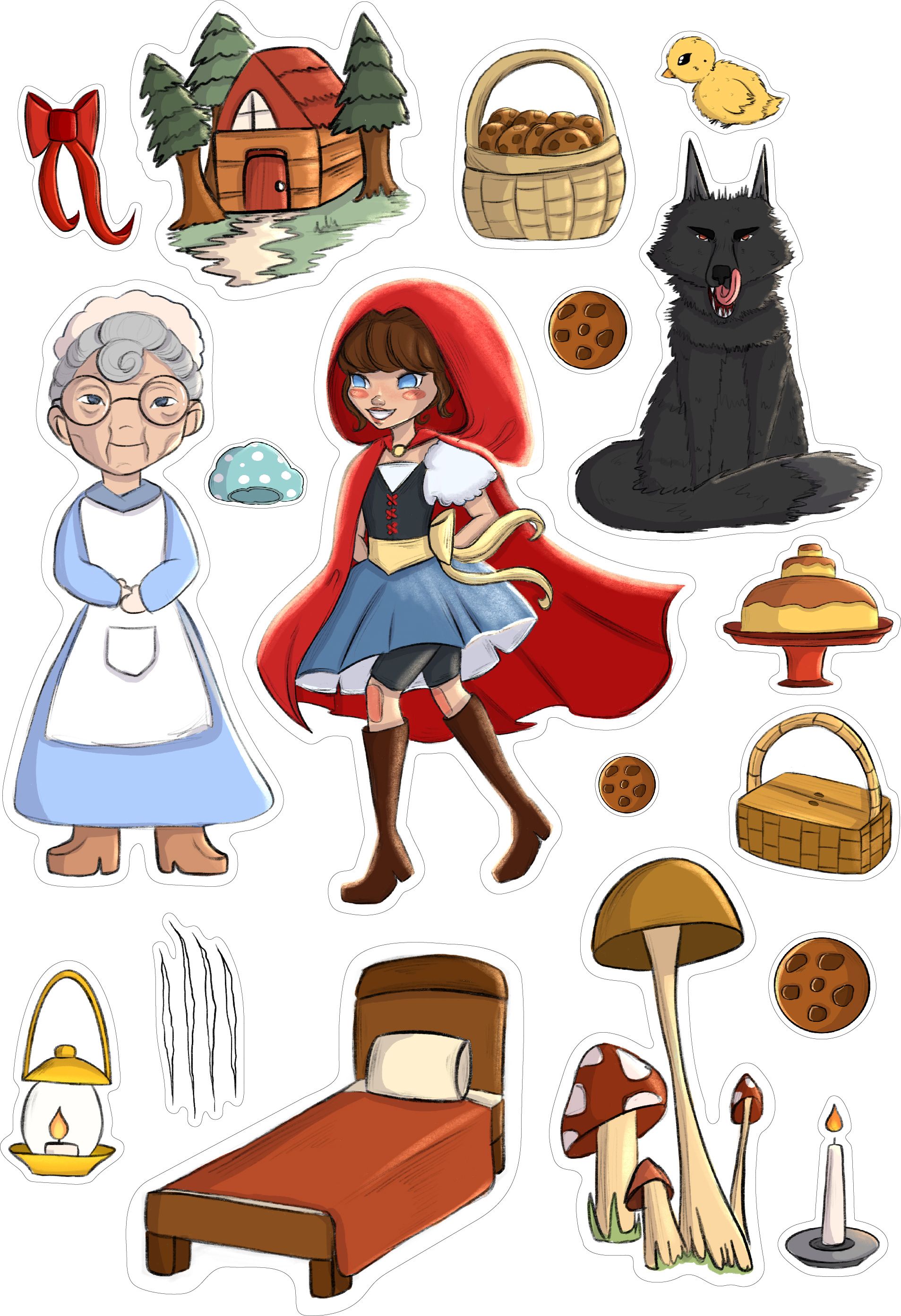 Little Red Riding Hood Sticker Sheet|D-1225604