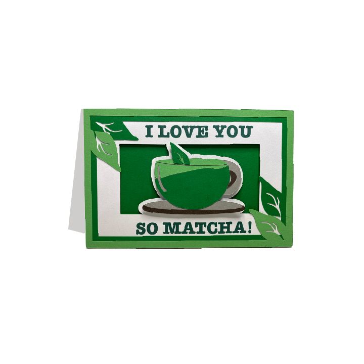 I Love You So Matcha 3D Shadow Box Card|D-1237714