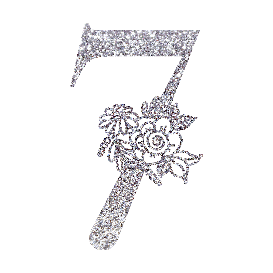 Number Seven Floral Monogram|D-1229928