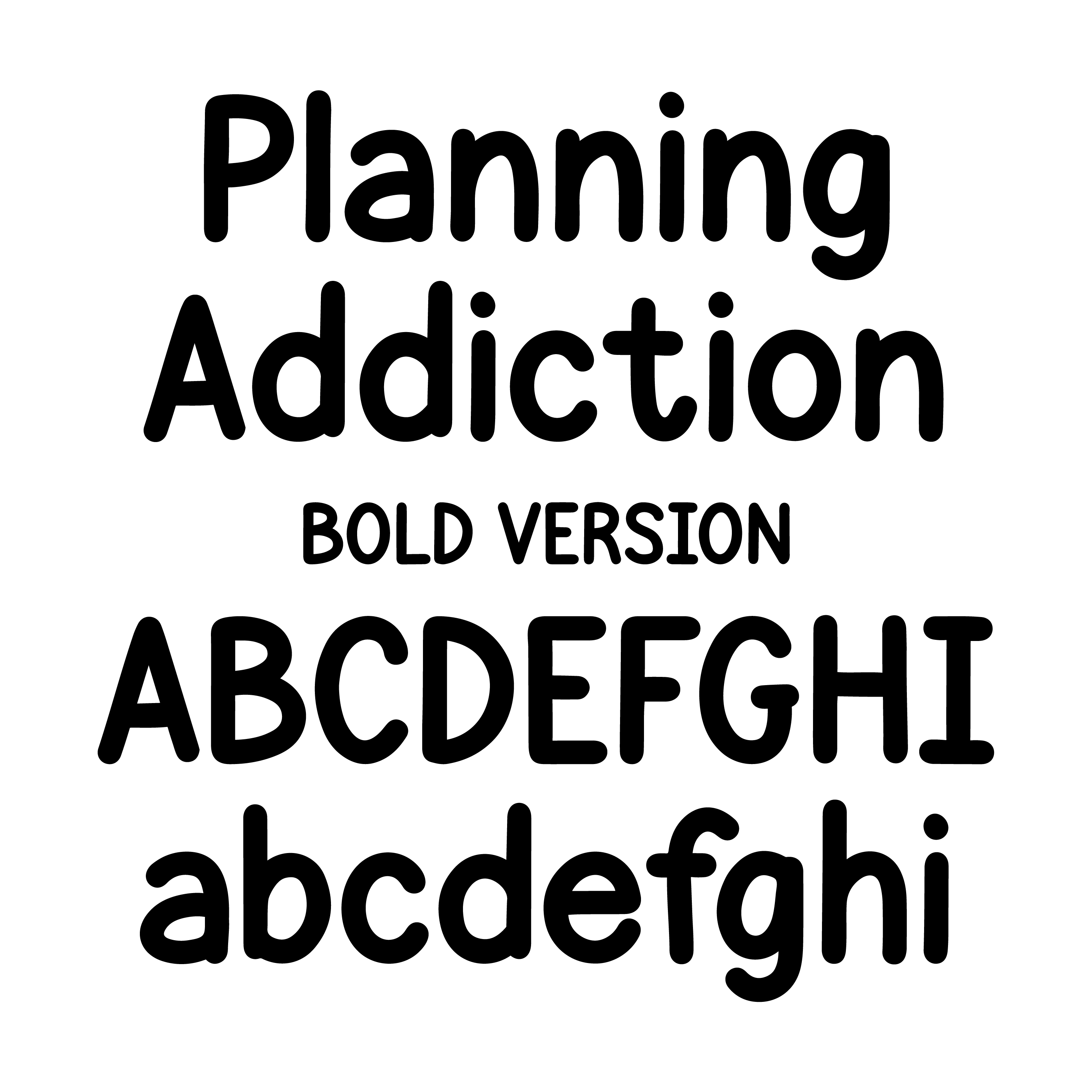 BFC Planning Addiction Bold Handwriting Planner Font|D-1231938