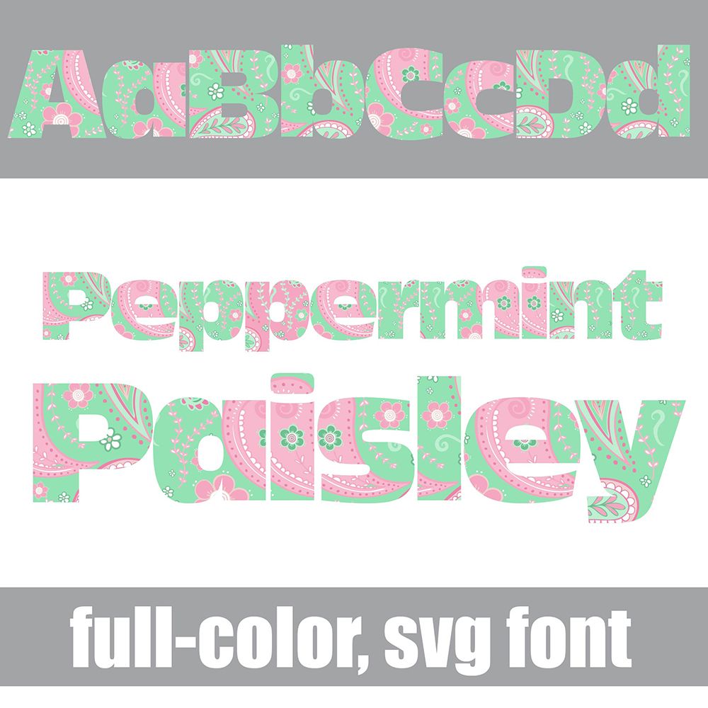 Peppermint Paisley Color Font|D-1237544