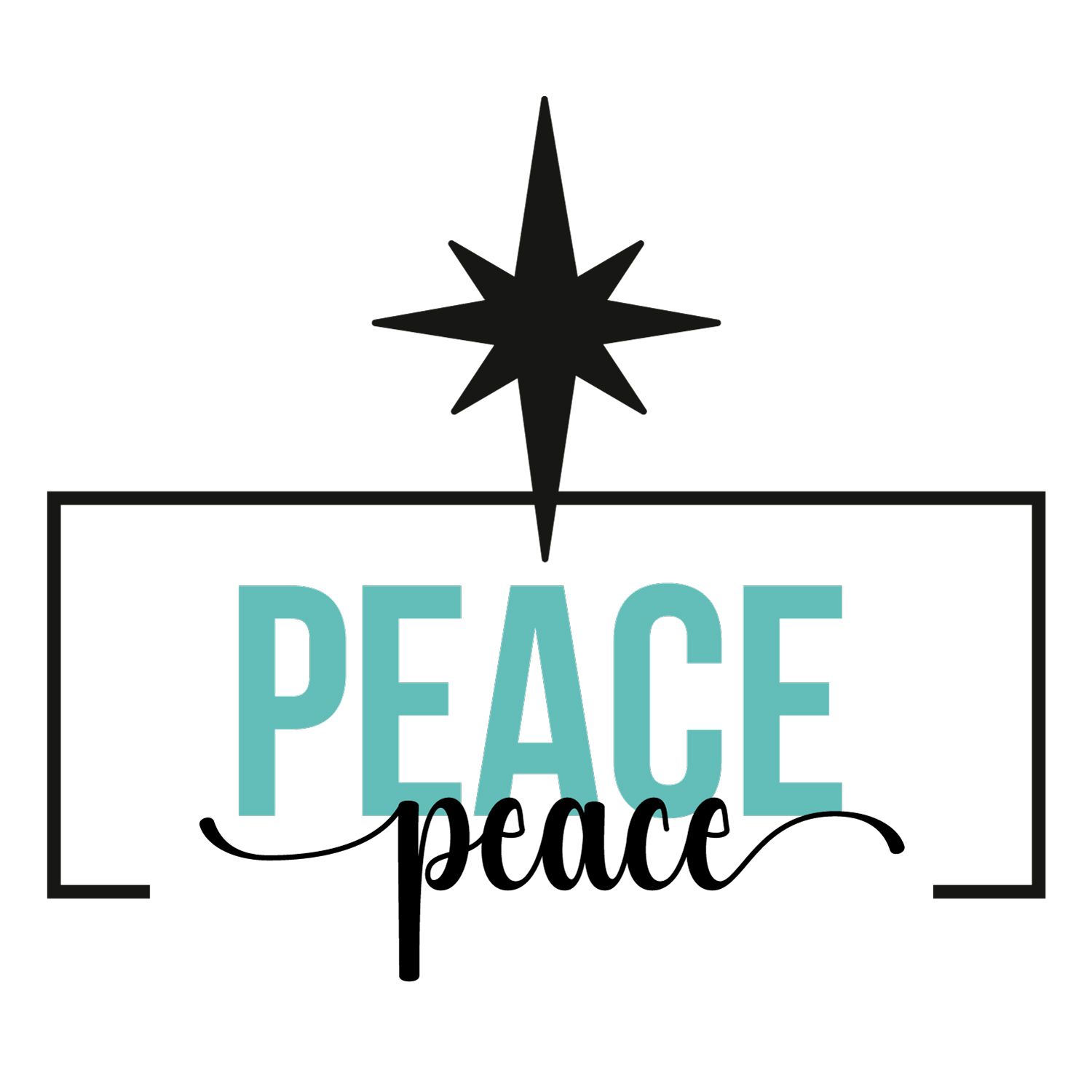 Peace Christmas Star Framed Word|D-1231158