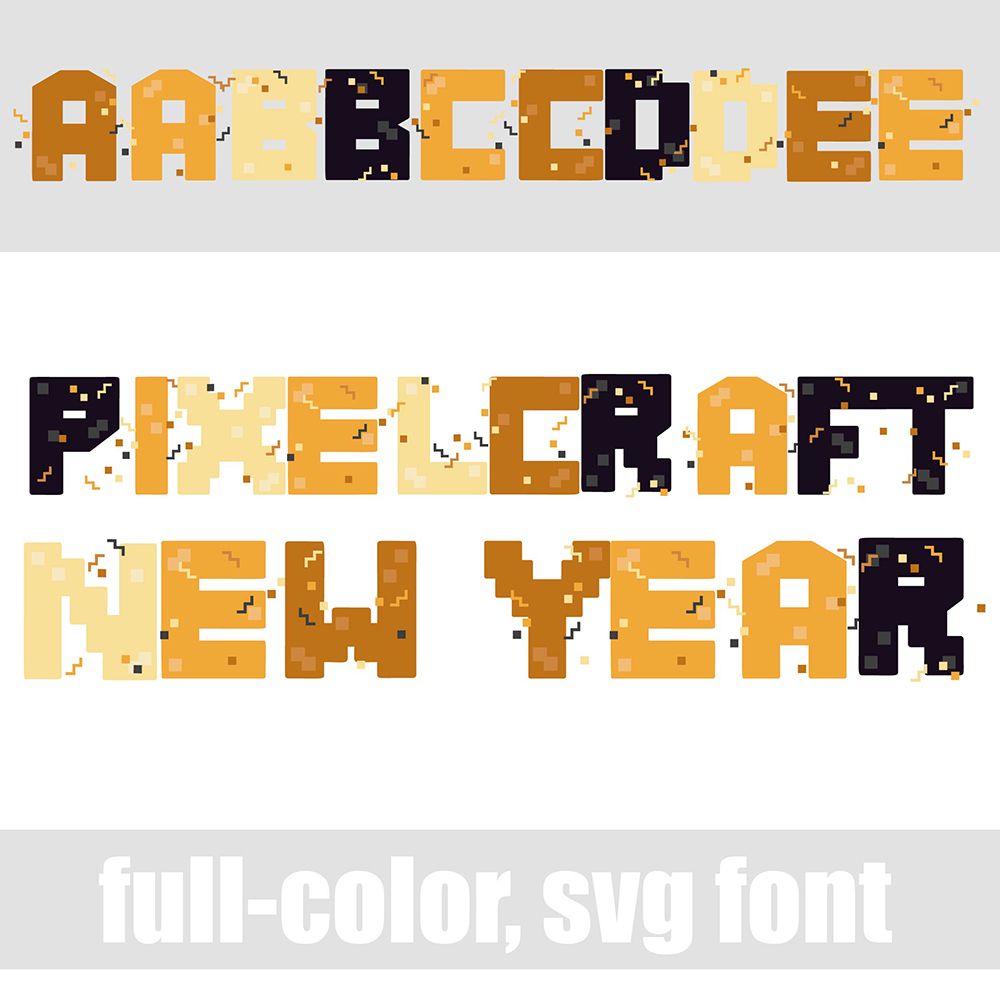 Pixelcraft New Year Color Font|D-1238716