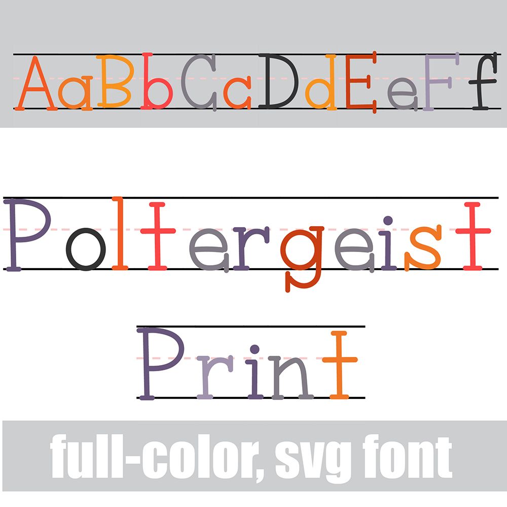 Poltergeist Print Color Font|D-1227548