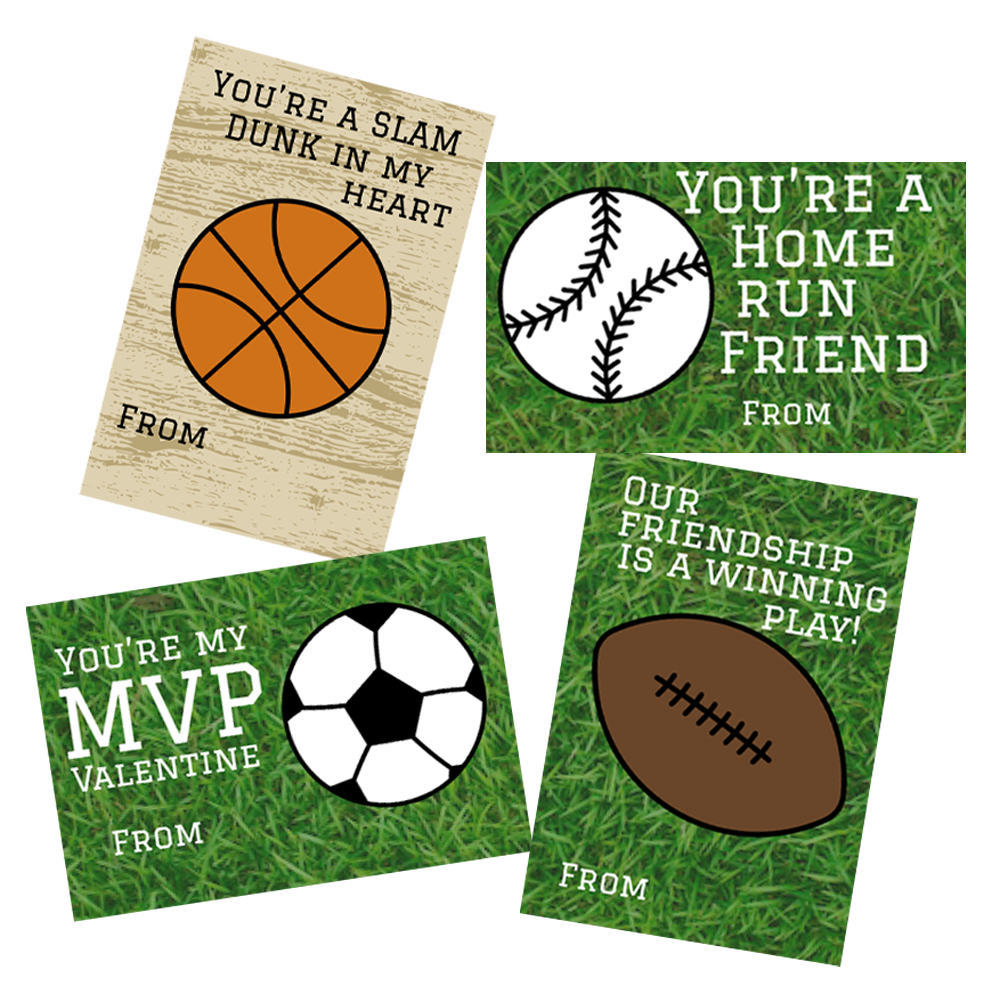 Sports Themed Print and Cut Valentines|D-1243225