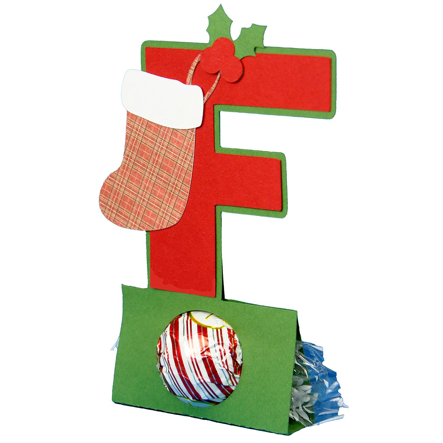 Letter F Christmas Candy Holder |D-1236942