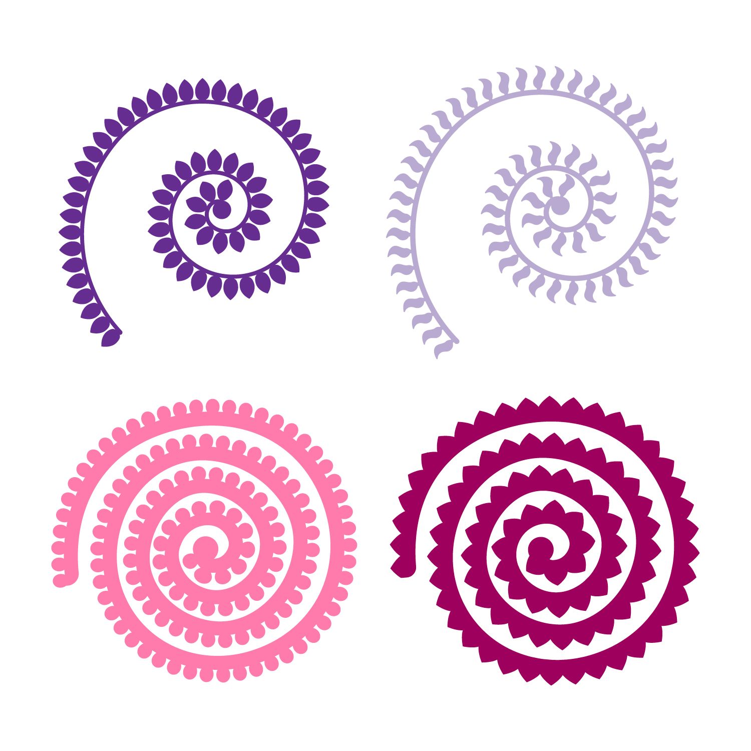 Rolled Flowers, 3D Paper Flower Template|D-380652