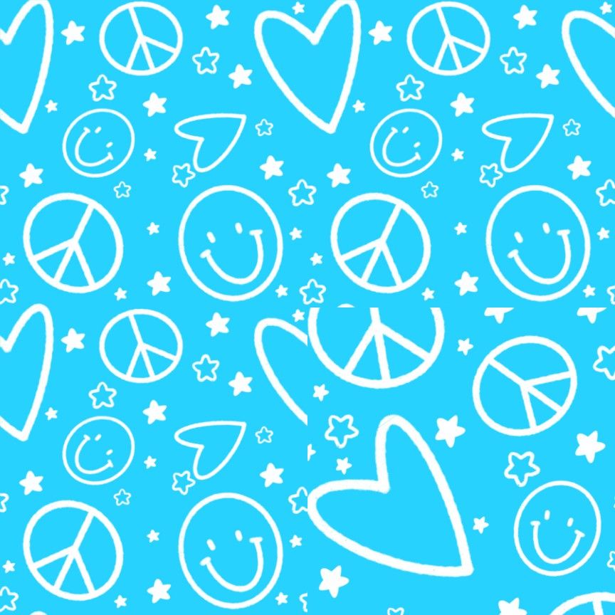 Peace Love and Happiness Turquoise Printable SVG|D-1243049