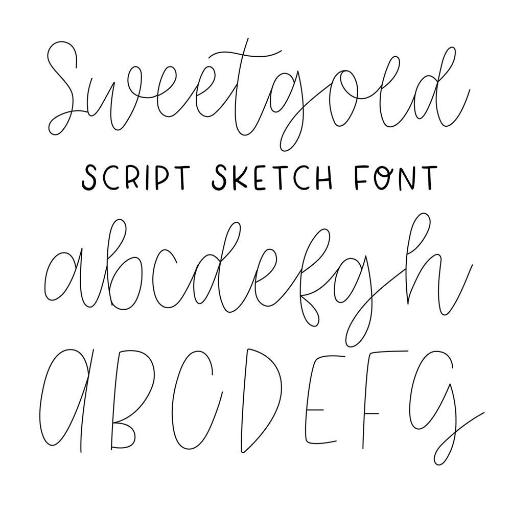 BFC Sweetgold Script Single-line Cursive Font|D-378383
