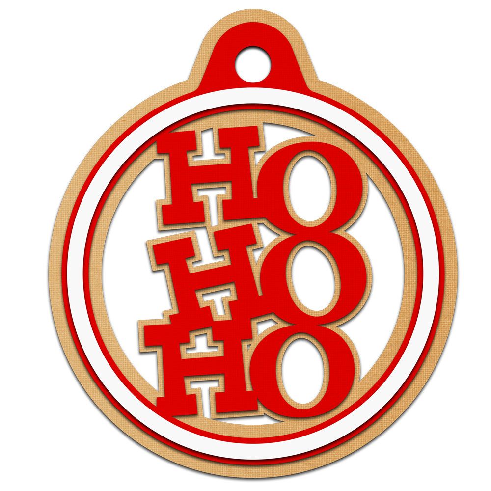 christmas ho ho ho circle ornament tag|D-1238081