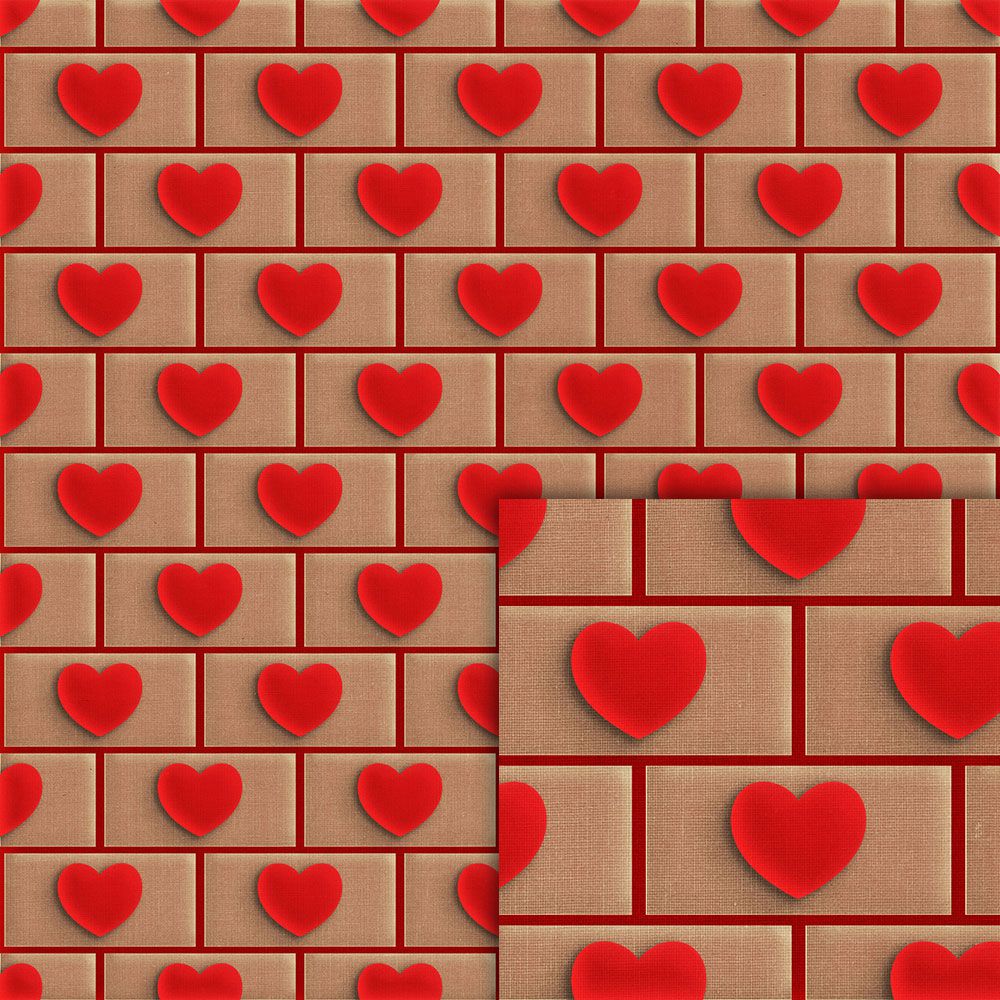 hearts bricks pattern|D-1239792