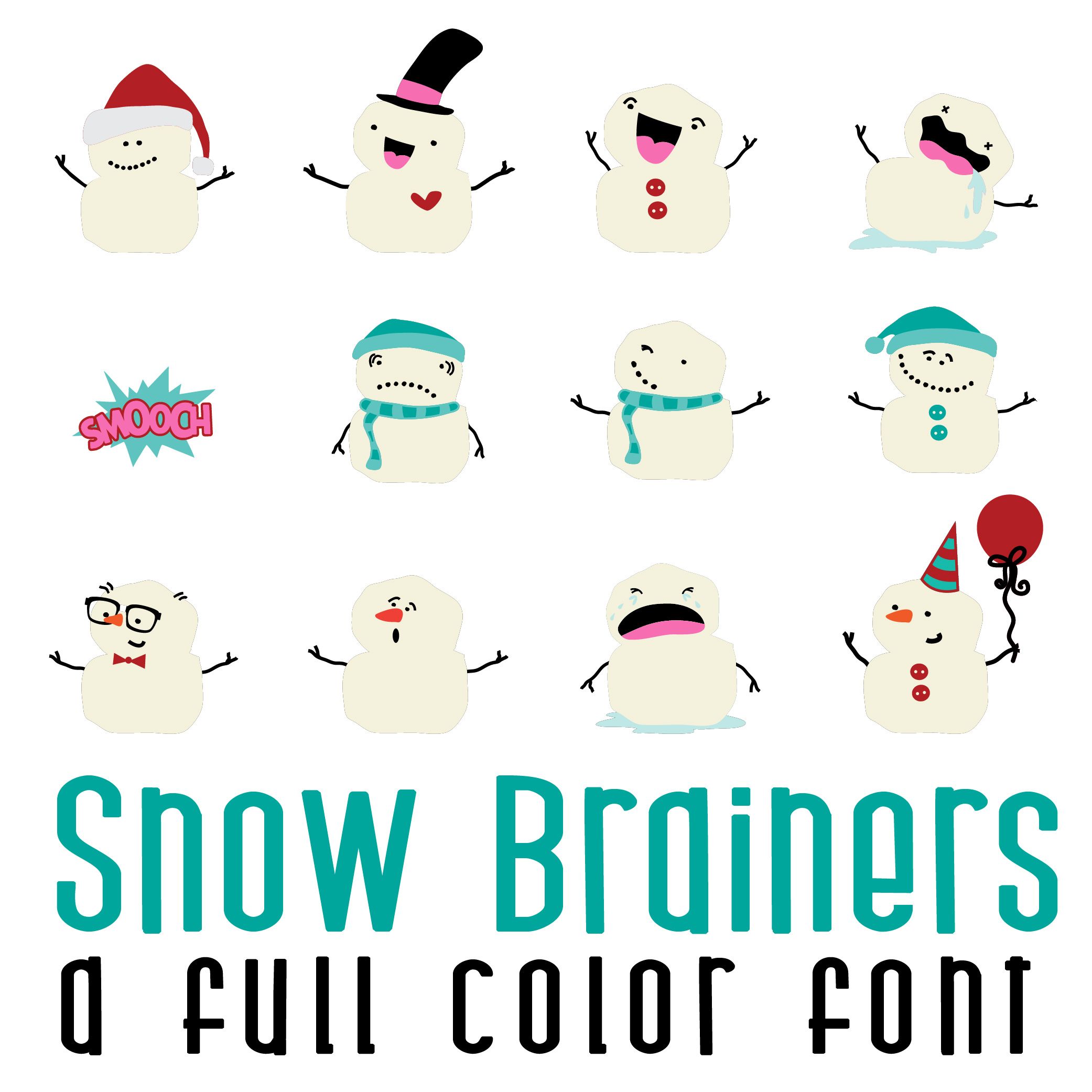 Snow Brainers Full Color Font|D-1236694