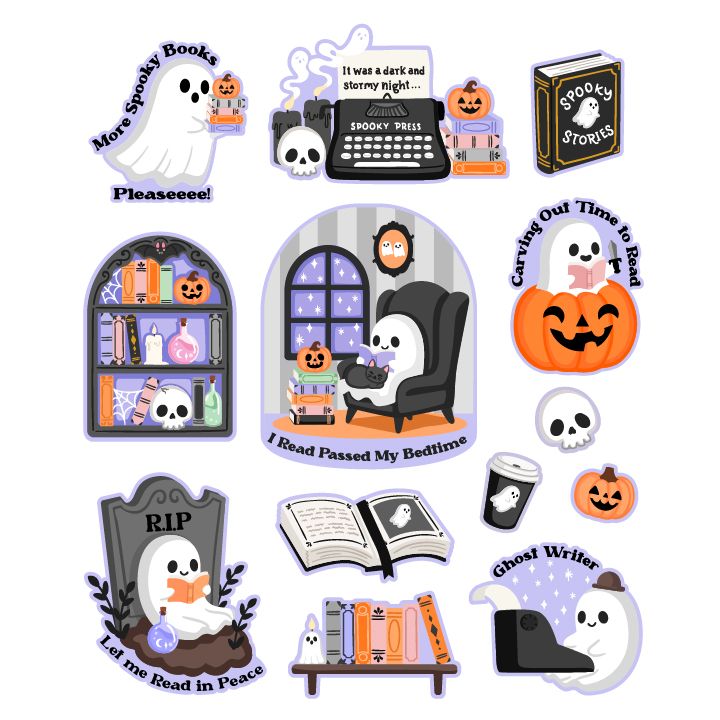 Spooky Ghost Reading Stickers|D-1226476