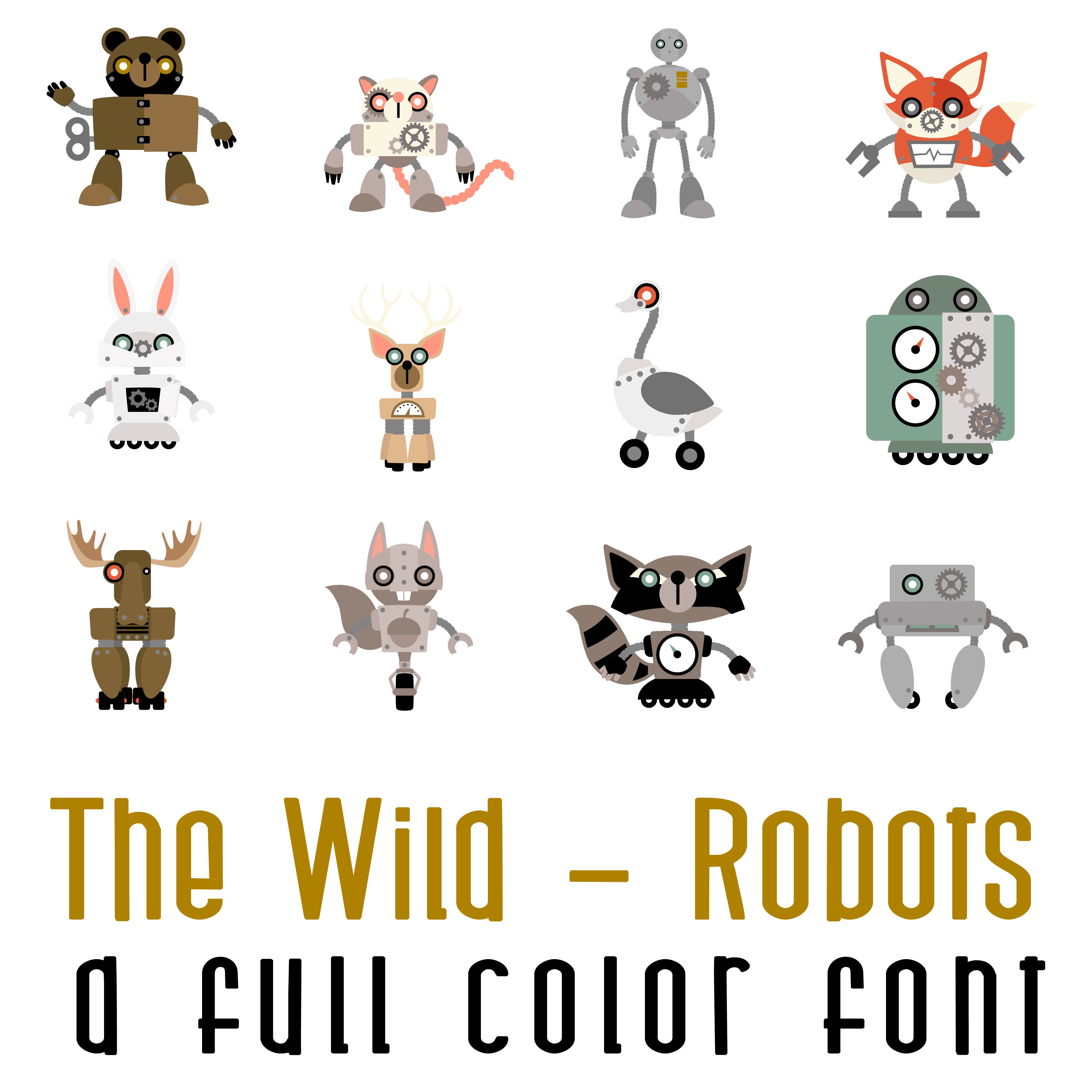 The Wild - Robots Full Color Font|D-380996