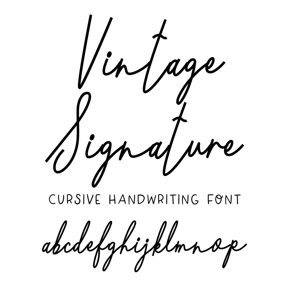 BFC Vintage Signature Italic Cursive Script Font|D-1226618