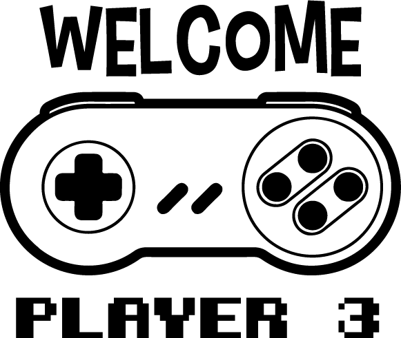 welcome player 3 lineart with joystick|D-1234985